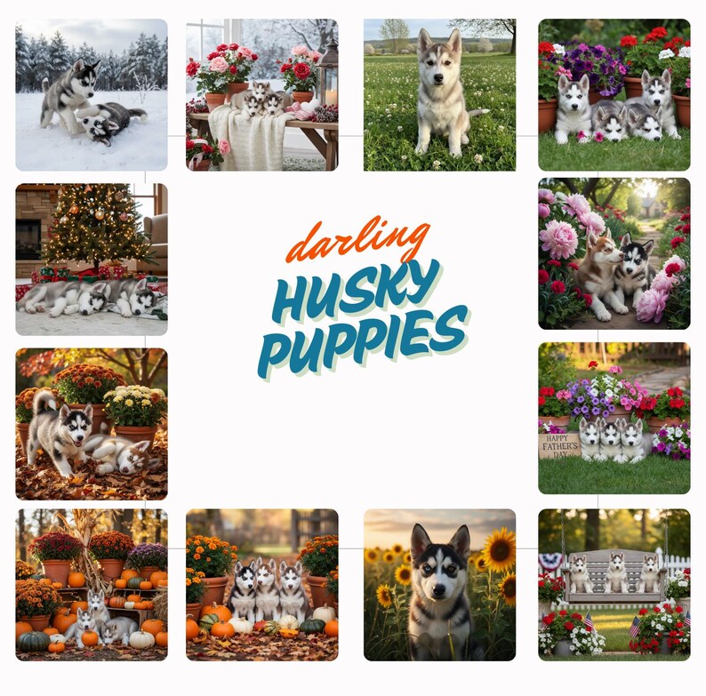 Husky Puppy Desktop Calendar 12 Months of Husky Love Siberian Husky ...