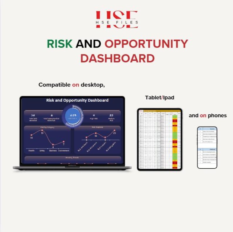 Risk and Opportunity Dashboard Excel Template: ISO 9001 Risk Register ...