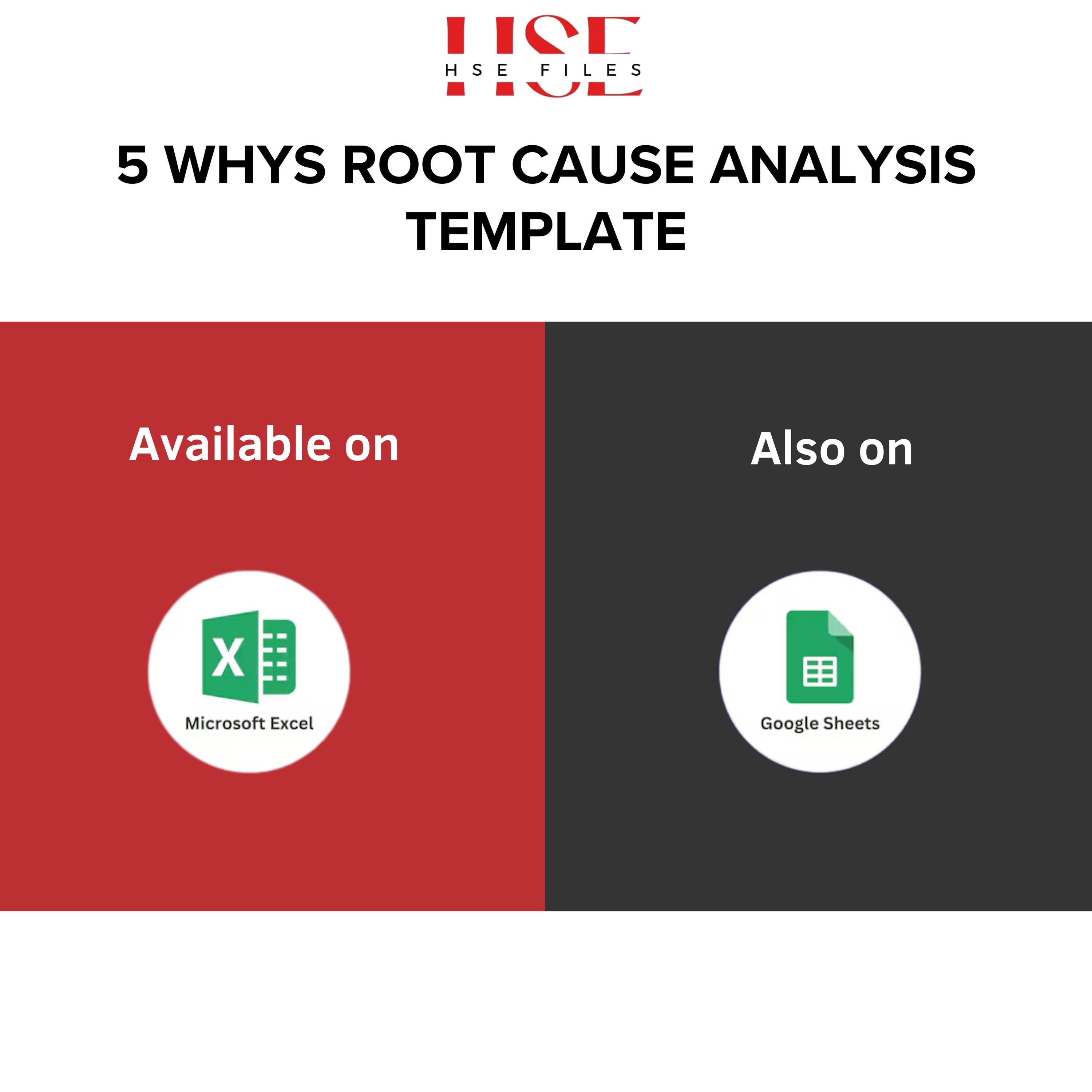 5 Whys Root Cause Analysis Excel Template: Problem Solving RCA ...