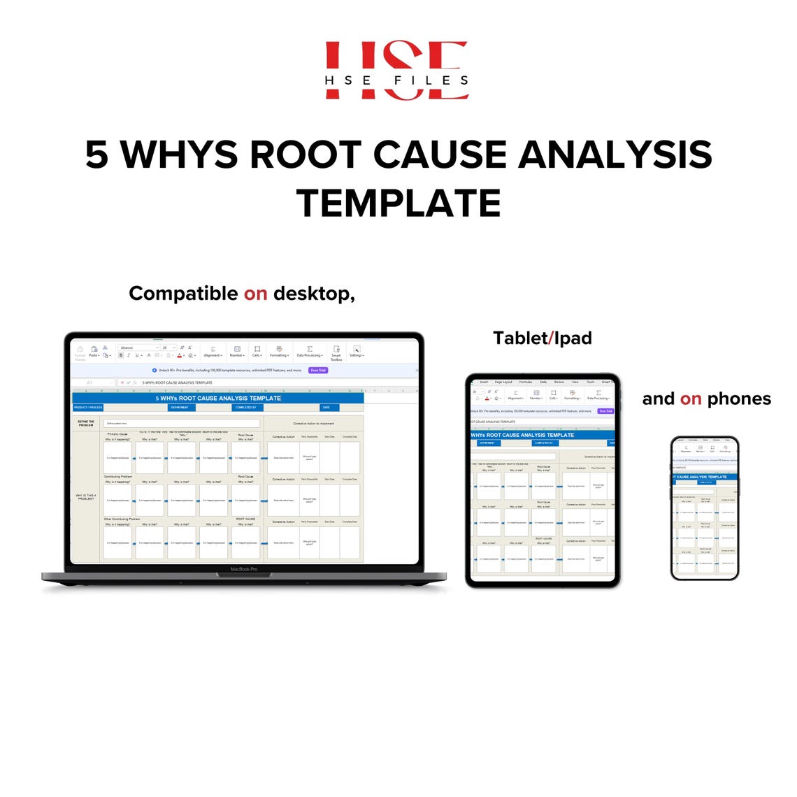 5 Whys Root Cause Analysis Excel Template: Problem Solving RCA ...
