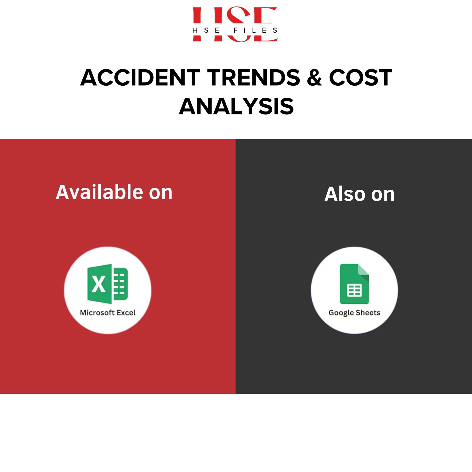 Accident Trends & Cost Analysis Excel Dashboard: HSE Safety KPI Tracker ...