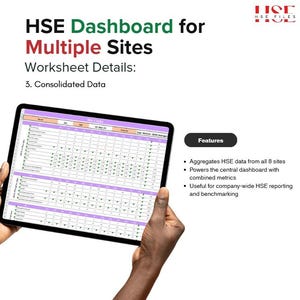 HSE Dashboard Excel Template: Multi-site Safety KPI Tracker (digital ...