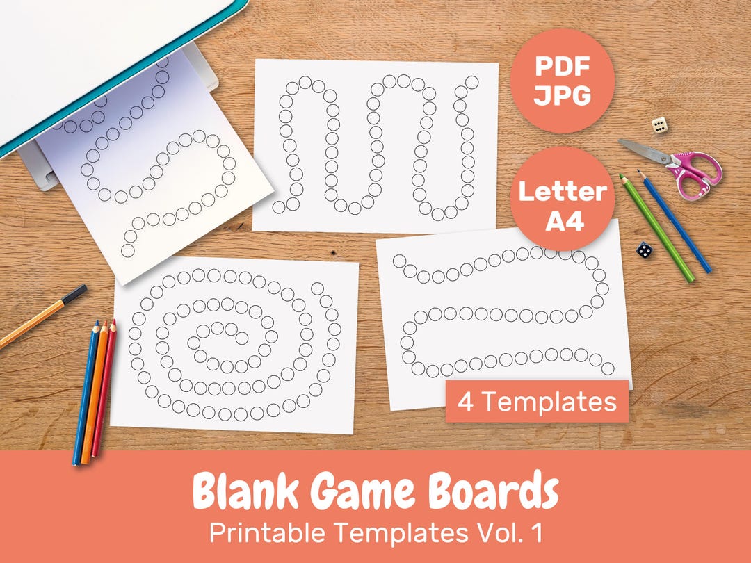 DIY Board Game Template Kit: Printable Family Games (a4/letter PDF ...