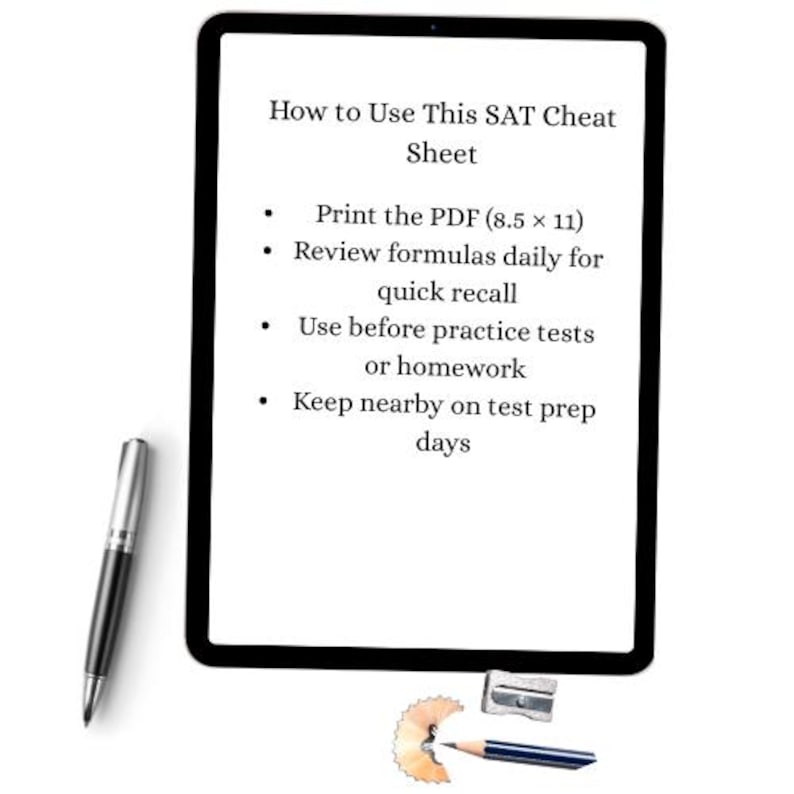 SAT Algebra Formula Cheat Sheet – Printable Math Study Guide - Etsy
