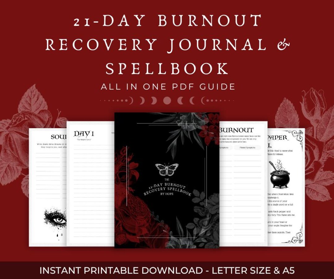 21-day Burnout Recovery Journal – Digital Spellbook for Emotional Reset ...