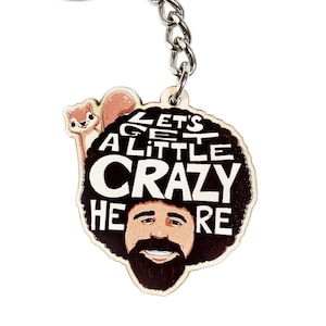Bob Ross Squirrel Keychain | Bob Ross Gifts | Birthday Gift | Let’s Get ...