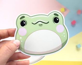 Cute Frog Sticker Large Vinyl Sticker - Etsy