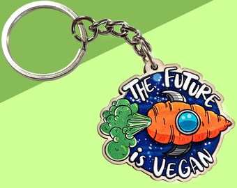 Vegan Keychain - Etsy