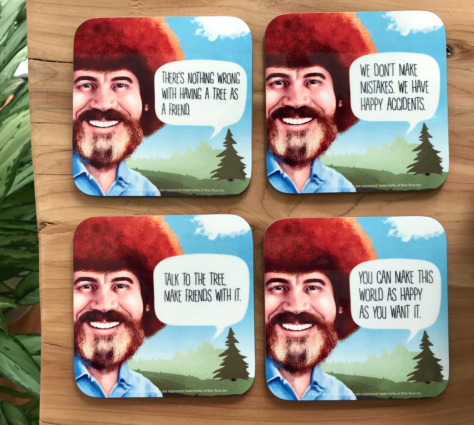 Bob Ross Coasters Bob Ross Gifts Motivational Gifts Bob - Etsy