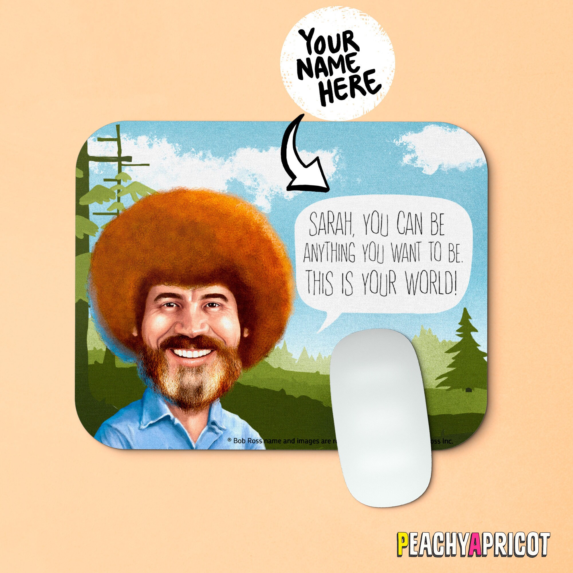 Bob Ross Mouse Pad, Desk Accessories, Personalized Gifts , Custom Gifts ...