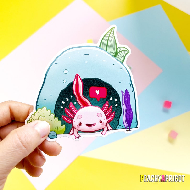 Cute Axolotl Sticker - Etsy