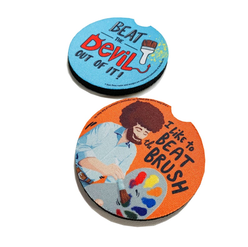 Bob Ross Car Coasters Beat the Devil Funny Car Accessories - Etsy