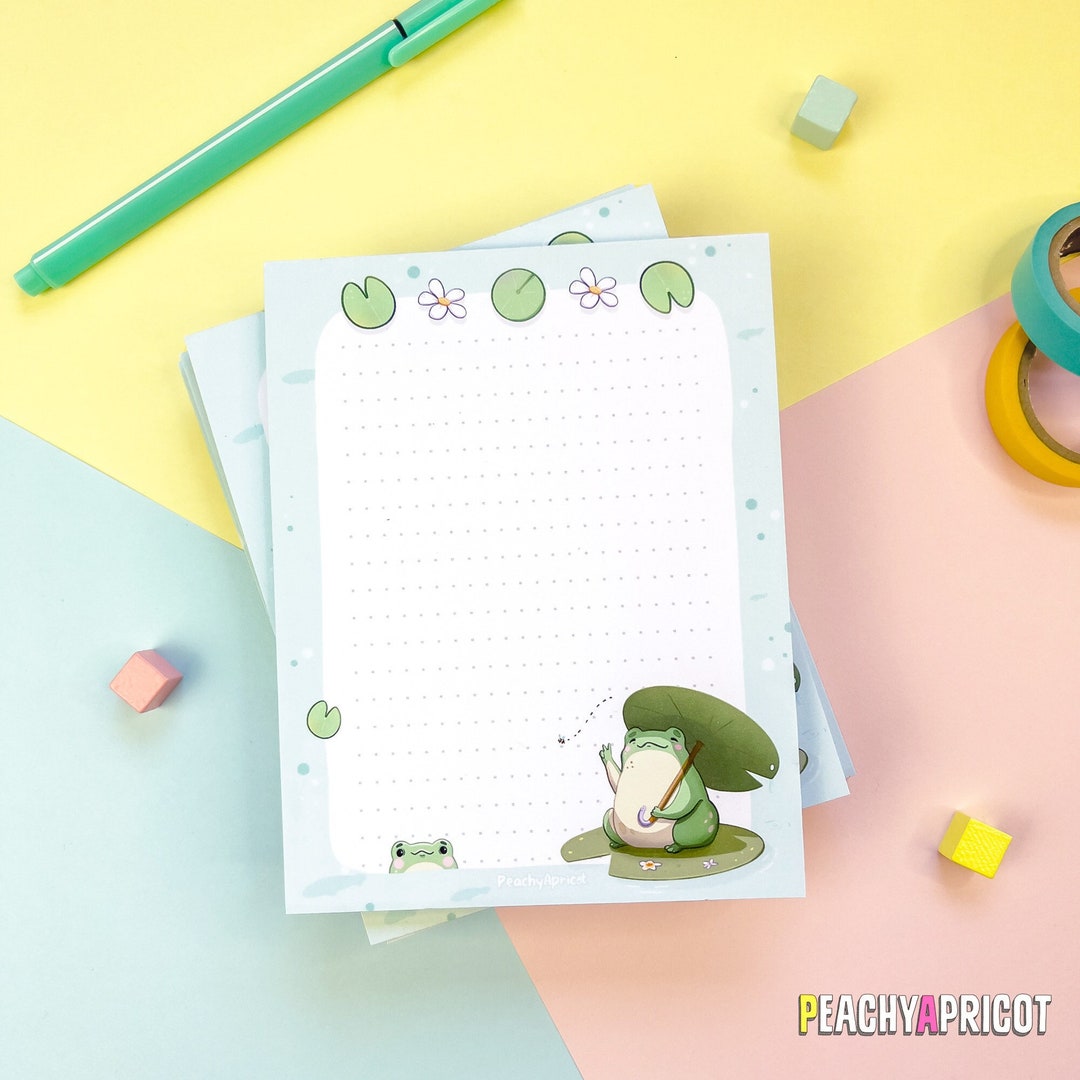 Cute Frog Notepad Frog Memo Pad Cute Stationery Frog Gifts Kawaii Desk ...
