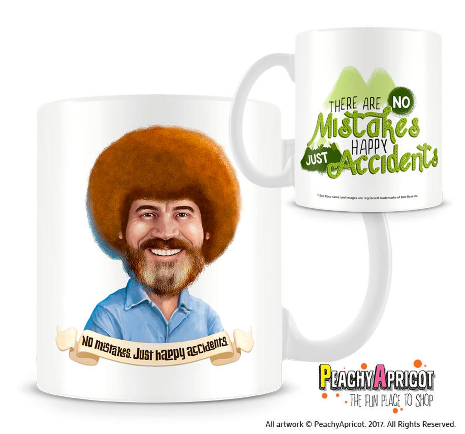 Bob Ross Mug Happy Accidents Bob Ross Coffee Cup the Joy - Etsy
