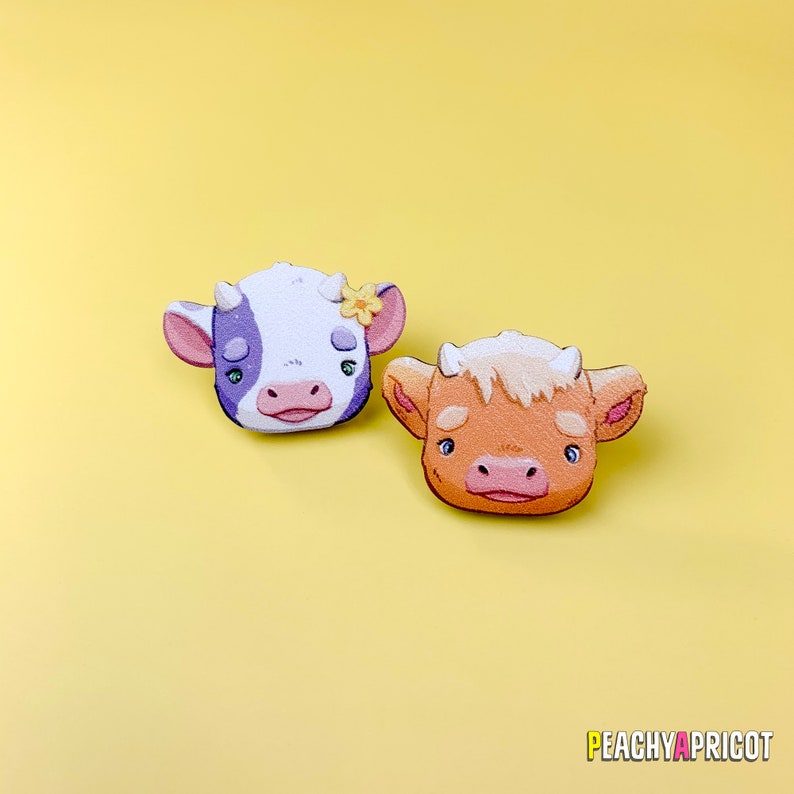 Highland Cow Pin Set | Lapel Pins | Cute Cow Gifts | Animal Pin ...
