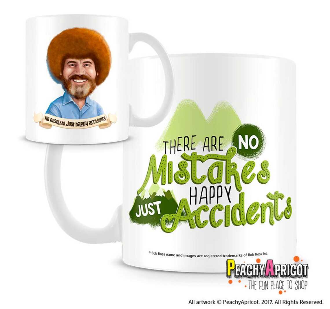 Bob Ross Mug Happy Accidents Bob Ross Coffee Cup the Joy - Etsy