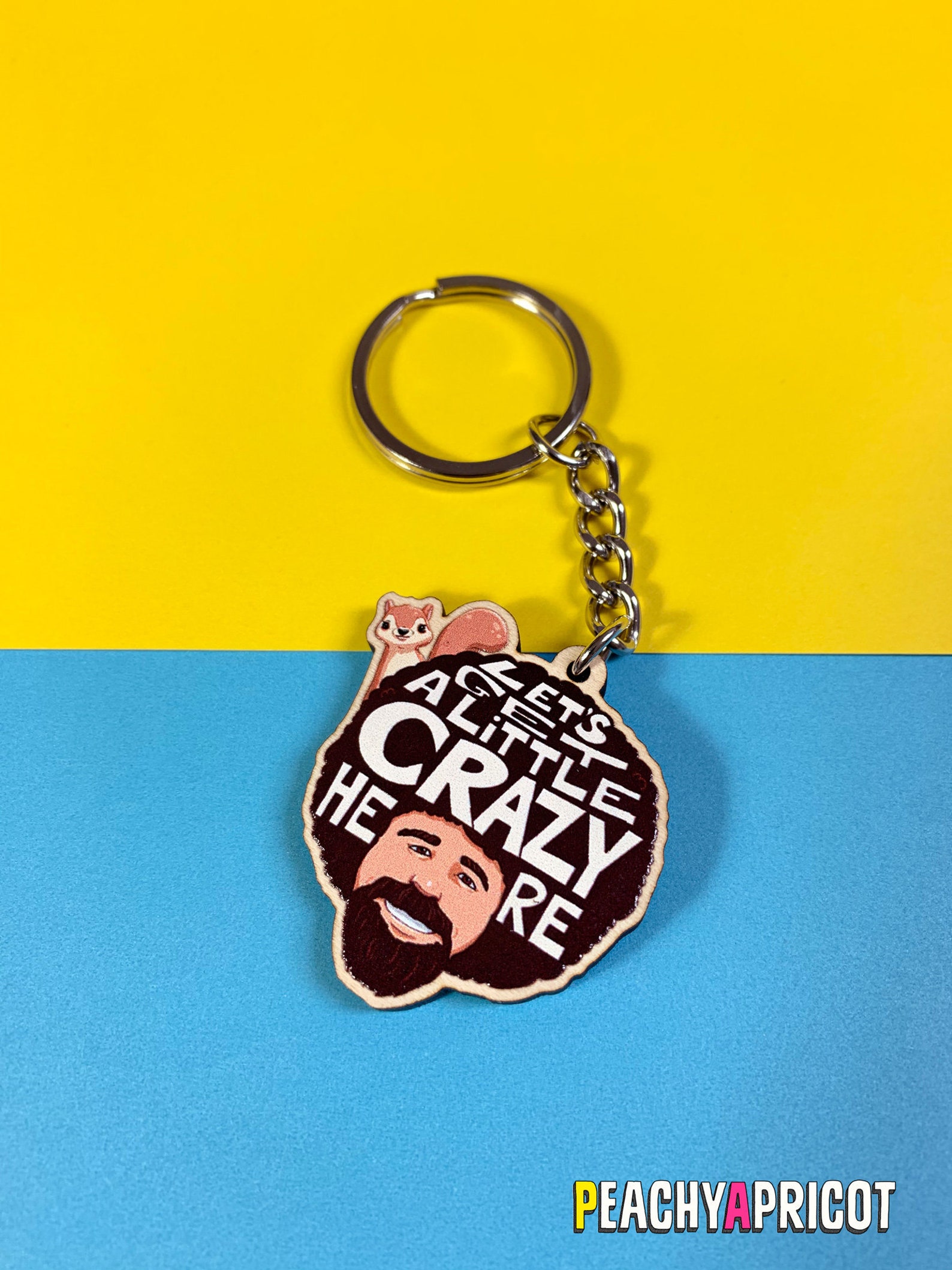 Bob Ross Squirrel Keychain | Bob Ross Gifts | Birthday Gift | Let’s Get ...