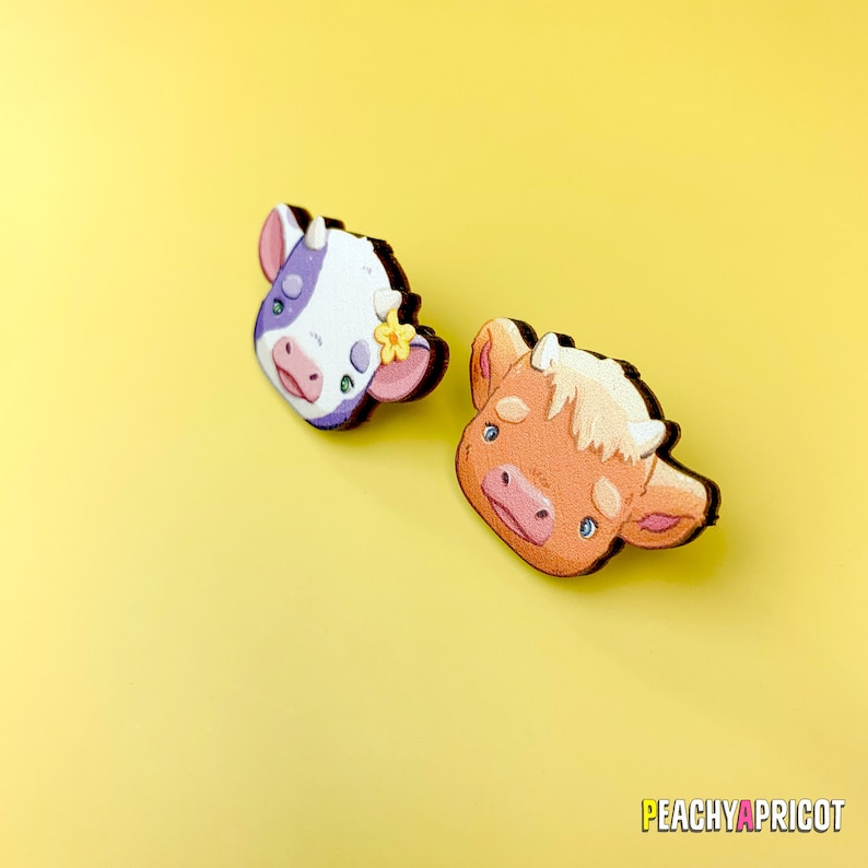 Highland Cow Pin Set Lapel Pins Cute Cow Gifts Animal - Etsy