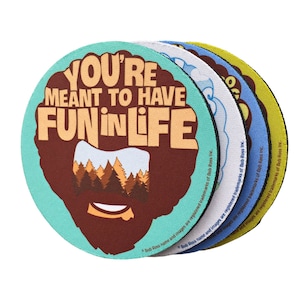 Bob Ross Coasters Gift Set | Home Decor | Drink Coaster Set - Etsy