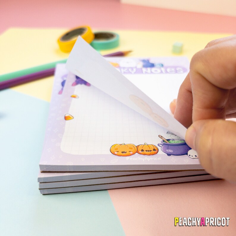 Spooky Halloween Notepad Memo Pads Cute Stationery Gifts - Etsy