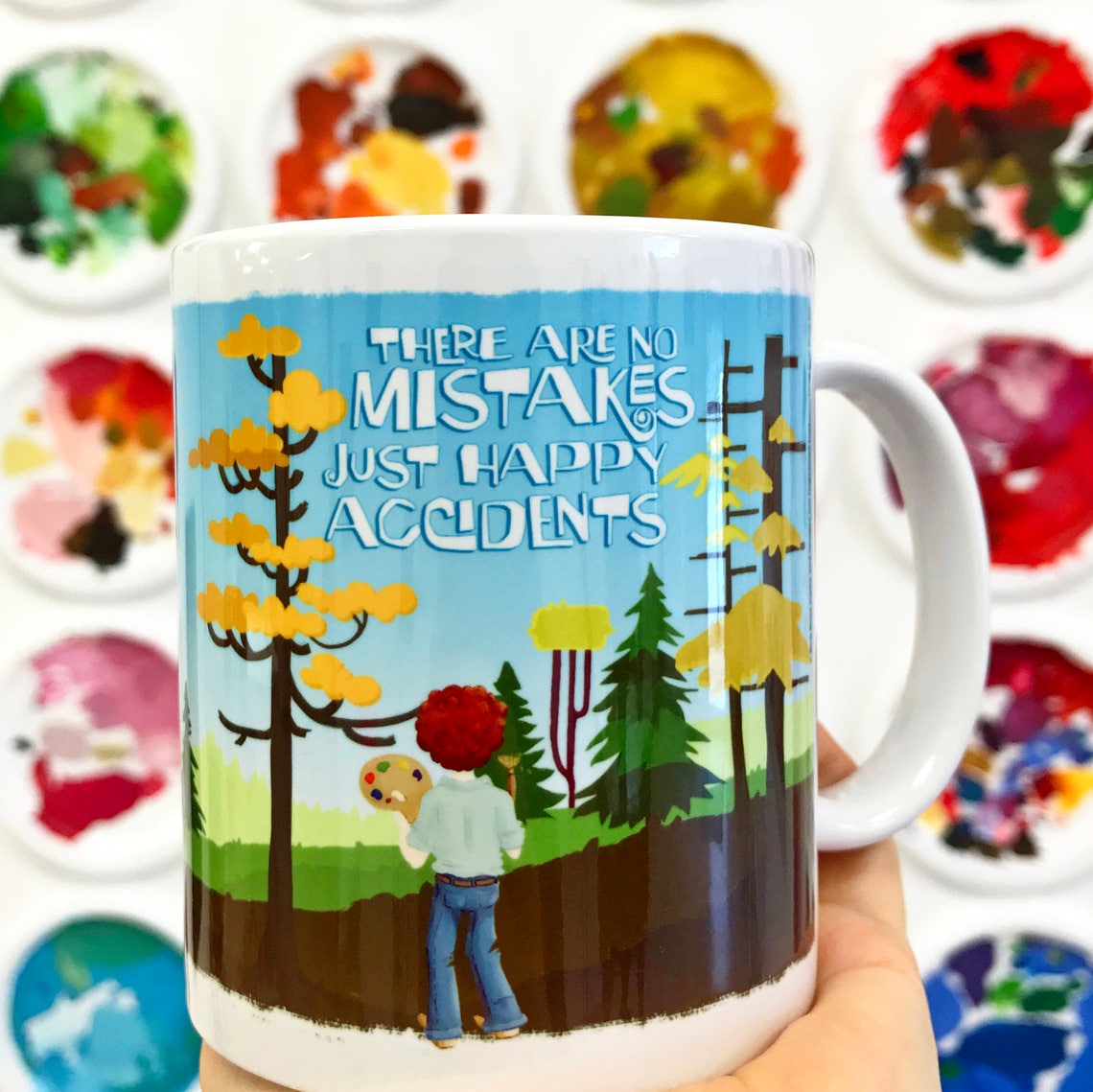 Bob Ross Coffee Mug Bob Ross Gifts Happy Little Accidents - Etsy Canada