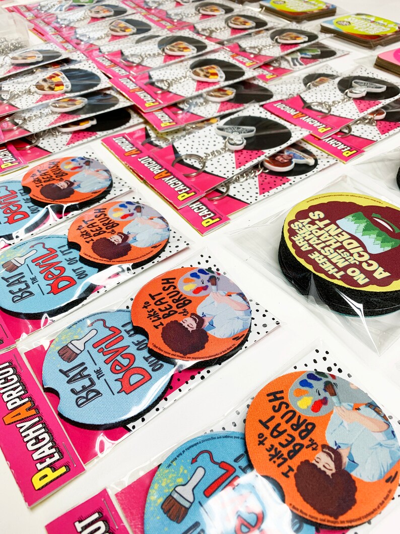 Bob Ross Car Coasters Beat the Devil Funny Car Accessories - Etsy