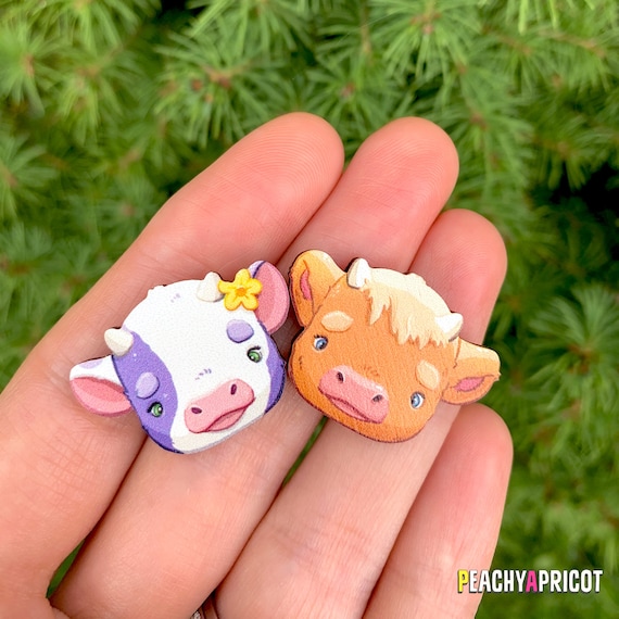 Highland Cow Pin Set Lapel Pins Cute Cow Gifts Animal - Etsy