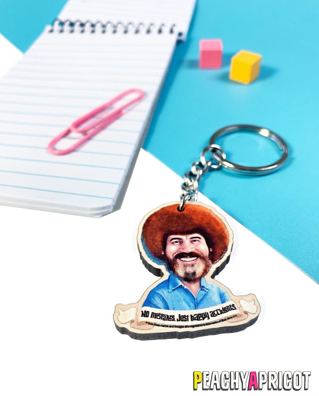 Bob Ross Keychain Charm Gifts | Bob Ross Merchandise - Etsy