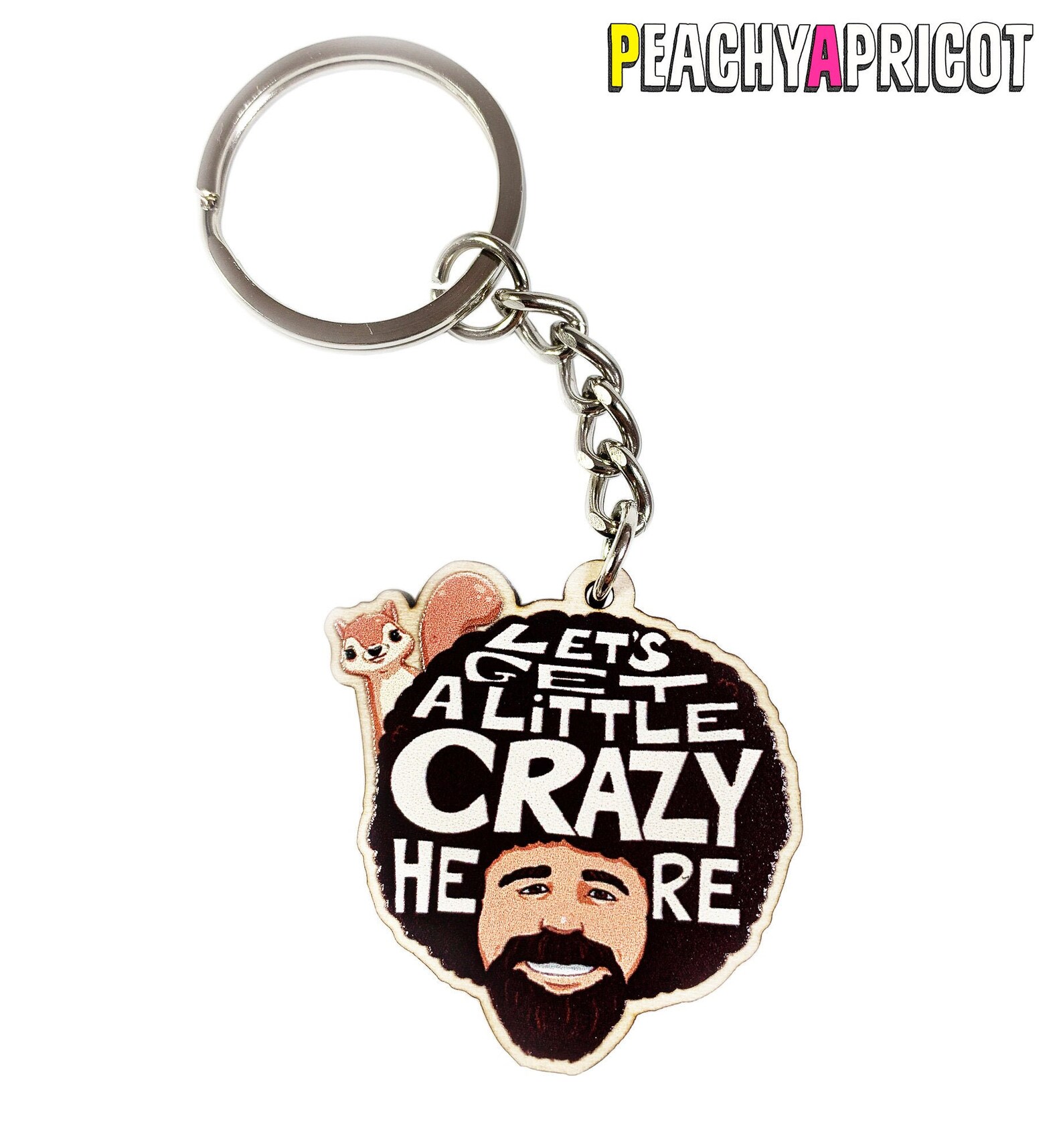 Bob Ross Squirrel Keychain | Bob Ross Gifts | Birthday Gift | Let’s Get ...