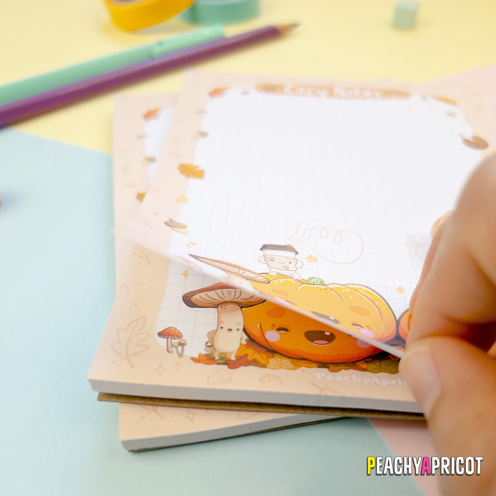 Pumpkin and Mushroom Notepad Memo Pads Cute Stationery - Etsy