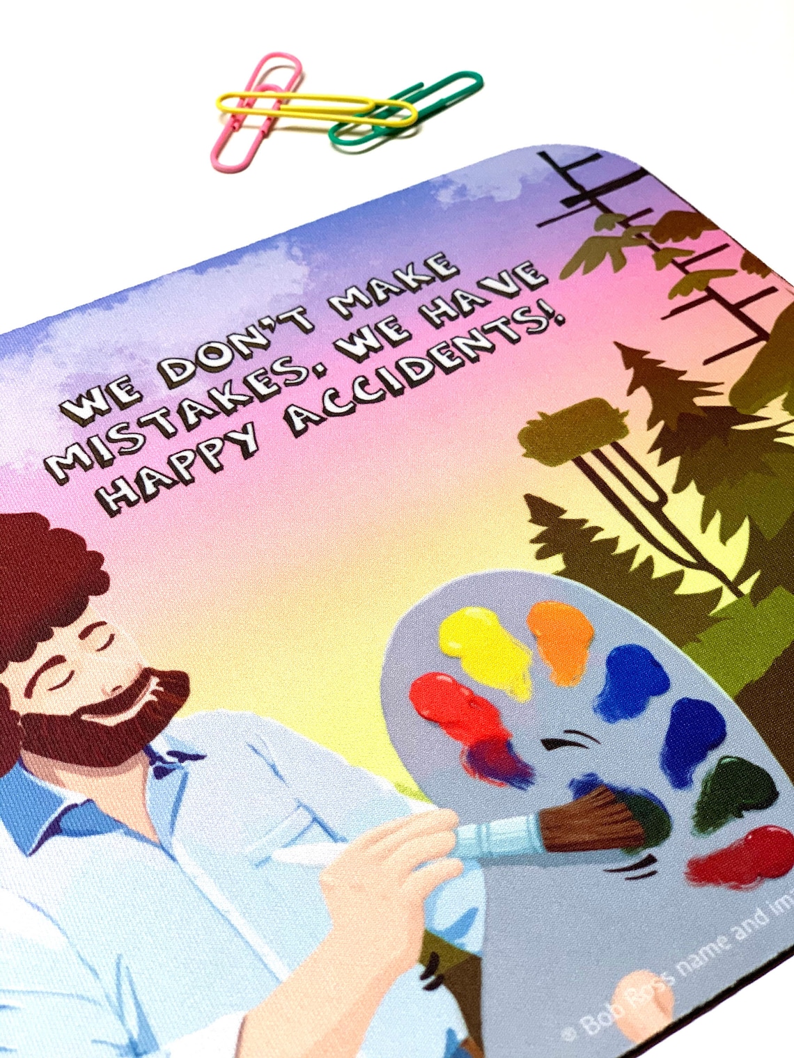 Bob Ross Mouse Pad Happy Accidents Bob Ross Quotes Gifts | Etsy