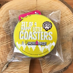 Bob Ross Coasters | Happy Trees | Happy Clouds | Coaster Set | Bob Ross ...