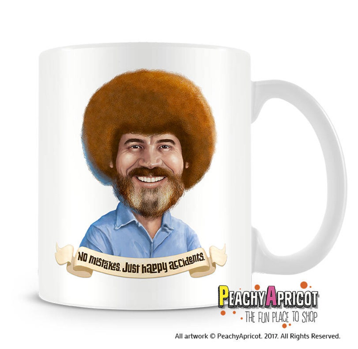 Bob Ross Mug Happy Accidents Bob Ross Coffee Cup the Joy - Etsy