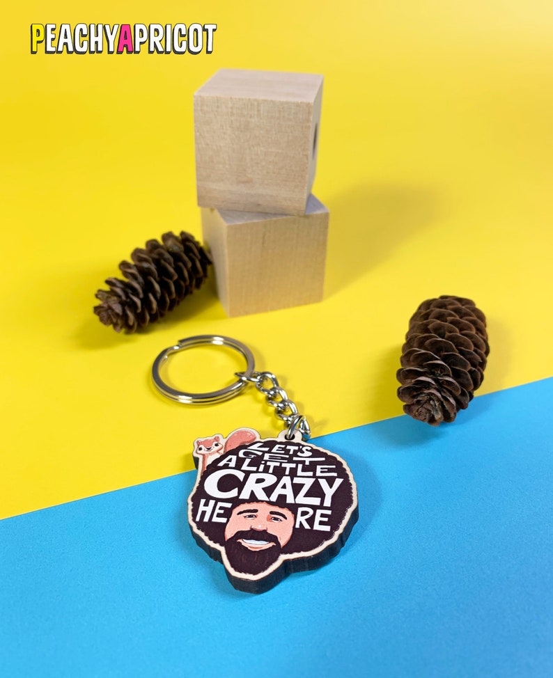Bob Ross Squirrel Keychain | Bob Ross Gifts | Birthday Gift | Let’s Get ...