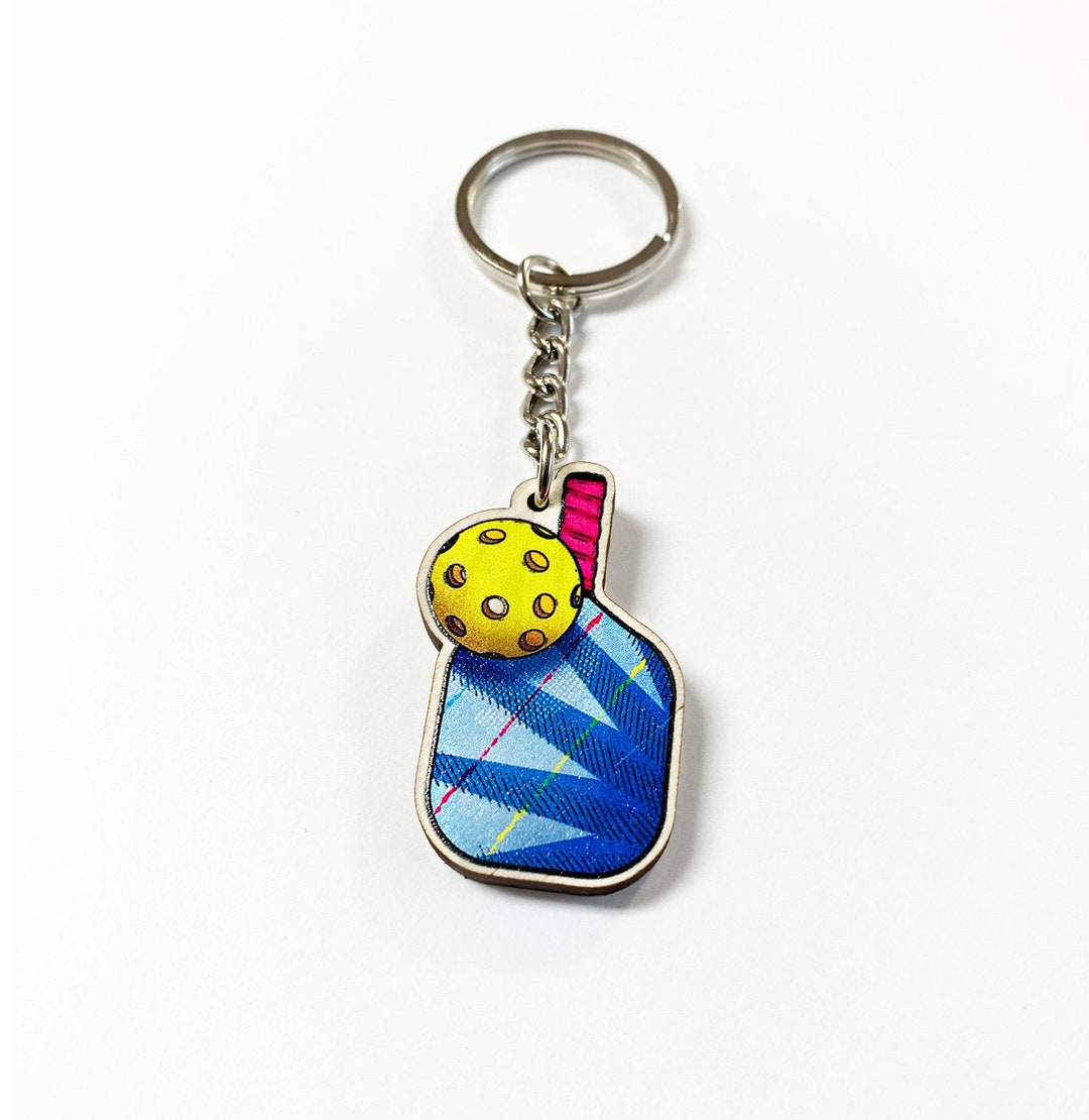 Pickleball Keychain | Pickleball Paddle and Ball Gift Charm - Etsy