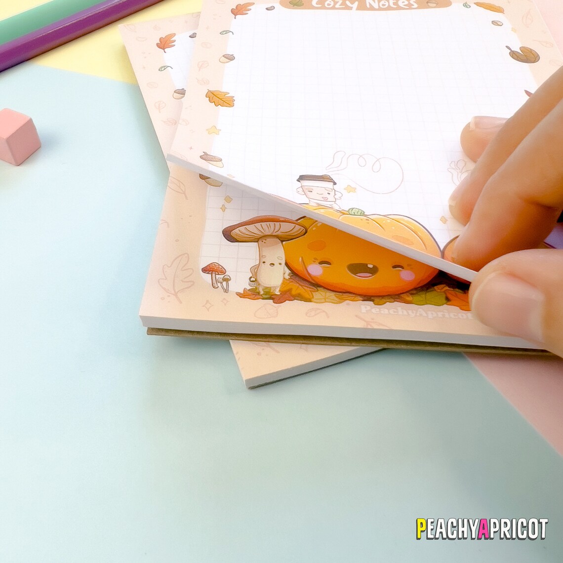 Pumpkin and Mushroom Notepad Memo Pads Cute Stationery - Etsy