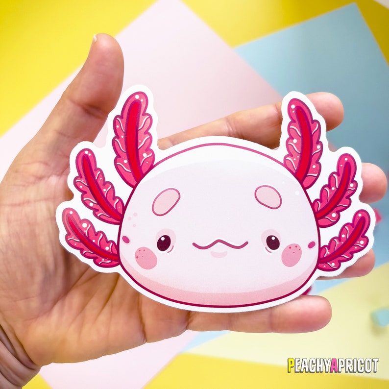 Axolotl Sticker Cute Axolotl Stickers Axolotl Gifts Kawaii | Etsy