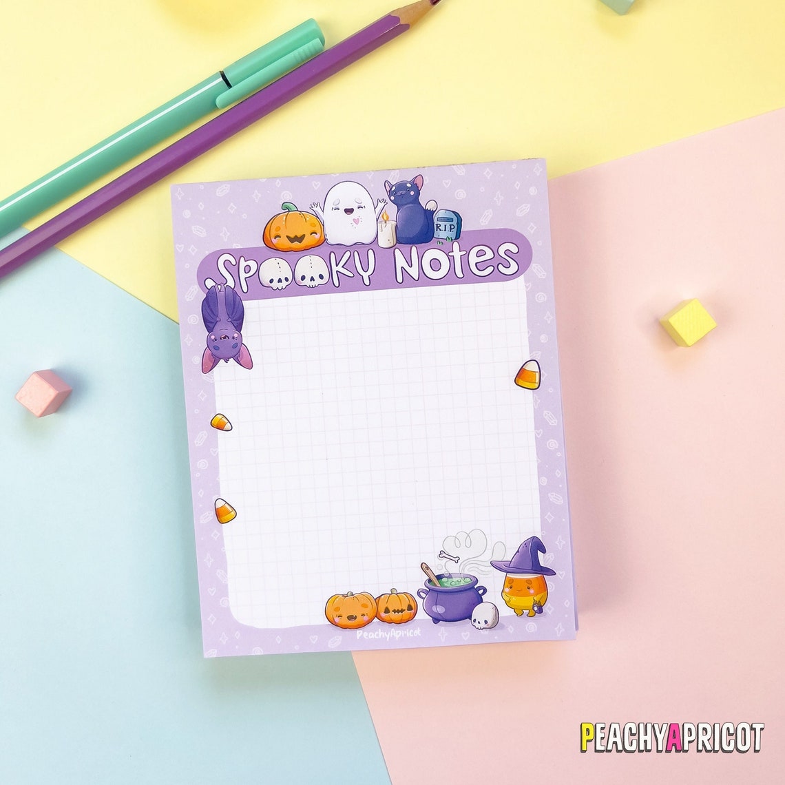 Spooky Halloween Notepad Memo Pads Cute Stationery Gifts - Etsy