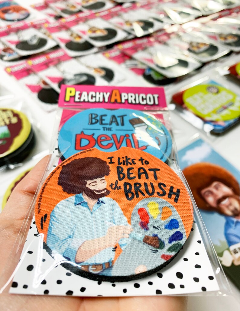 Bob Ross Car Coasters Beat the Devil Funny Car Accessories - Etsy