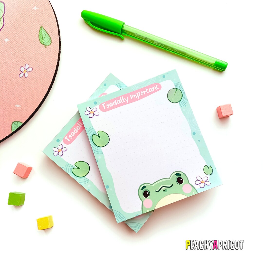 Cute Frog Notepad | Frog Memo Pad | Kawaii Desk Decor | Cute Stationery ...