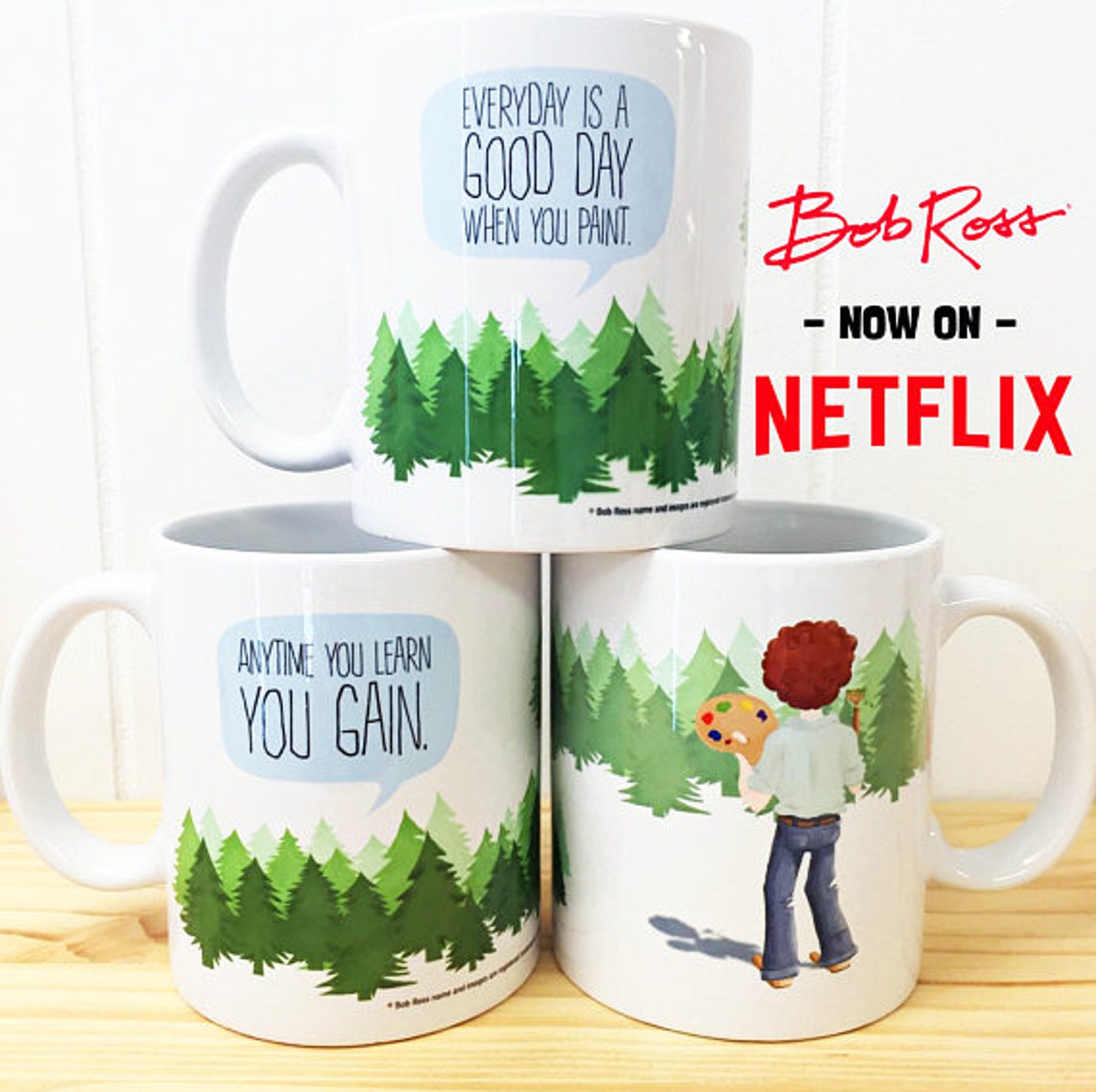 Bob Ross Mug With a Choice of Quotes Bob Ross the Joy of | Etsy