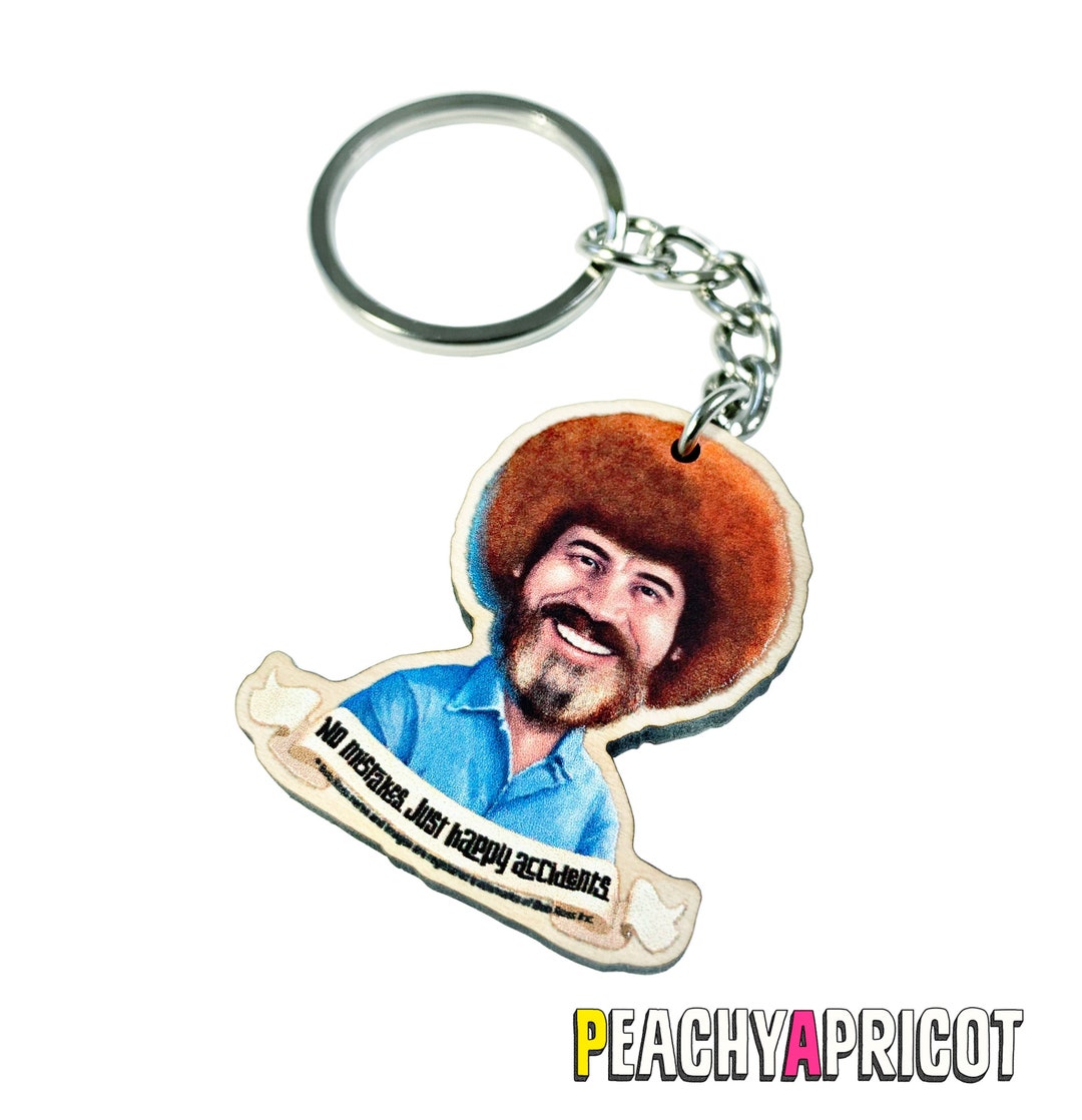 Bob Ross Keychain Gifts | Happy Accidents | Bob Ross Quotes Merch Stuff ...