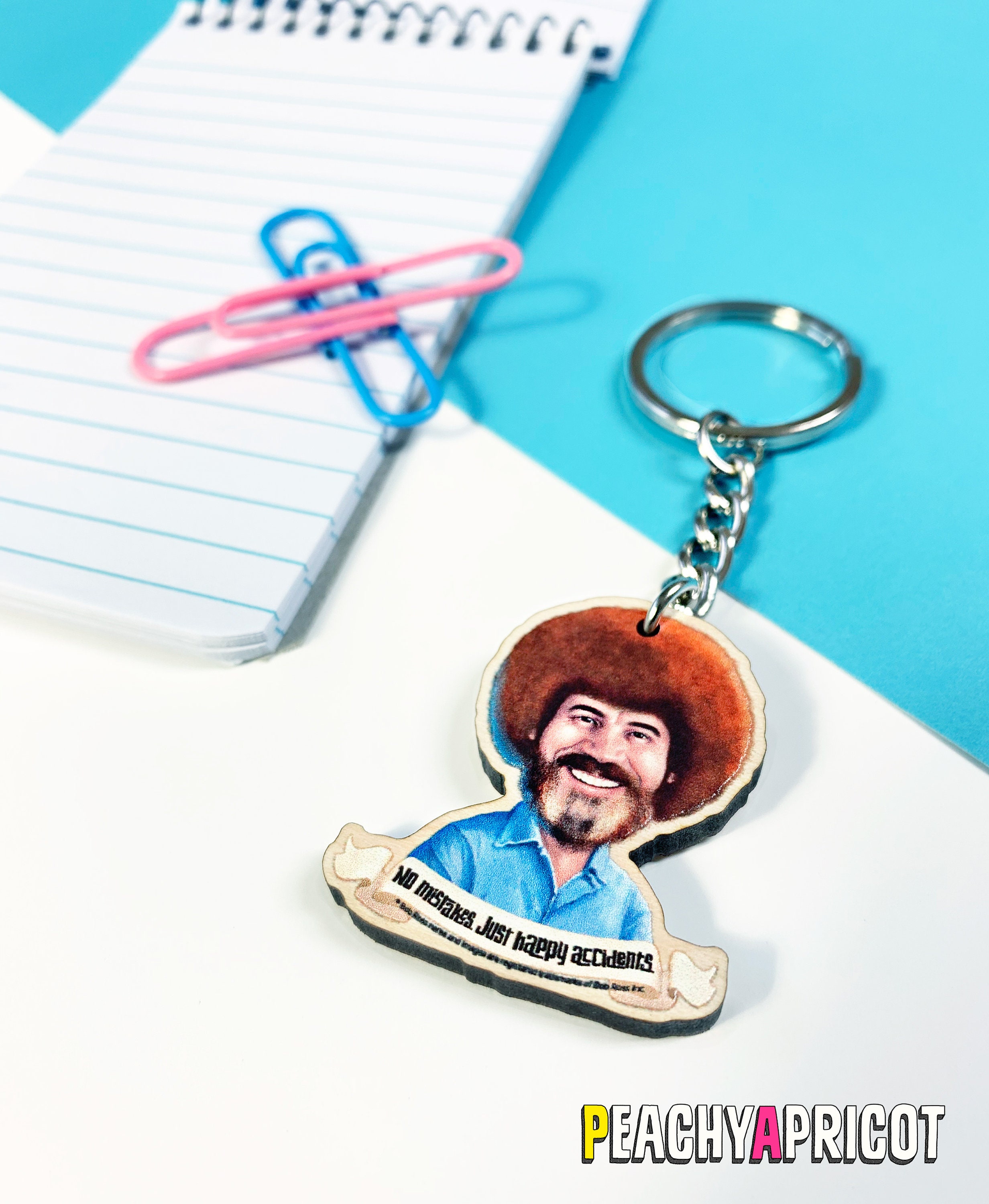 Bob Ross Keychain Gifts Happy Accidents Bob Ross Quotes - Etsy