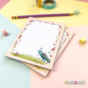 Fall Mushrooms and Leaves Notepad | Memo Pads | Cute Stationery Gifts ...