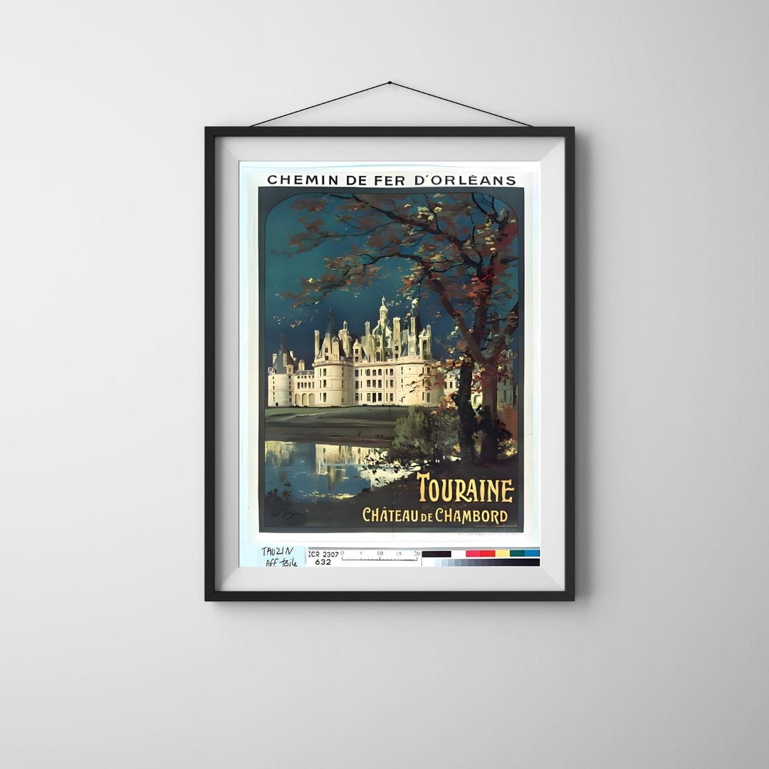 Vintage Chateau De Chambord Travel Poster: French Castle Print (digital ...