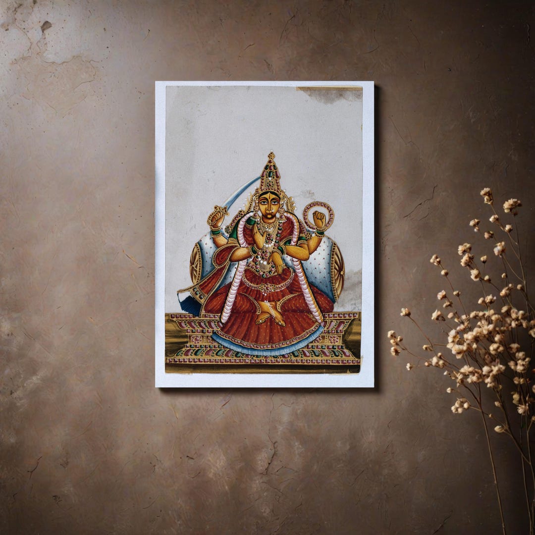 Goddess Durga Poster: Indian Art Print for Diwali - Etsy