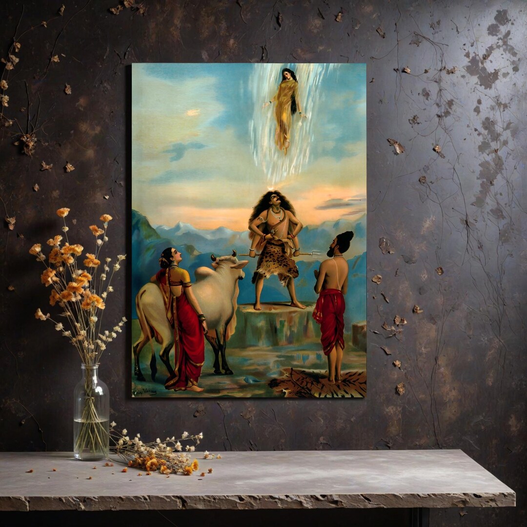 Lord Shiva Ganga Locks Vertical Poster: Hindu Spiritual Art - Etsy