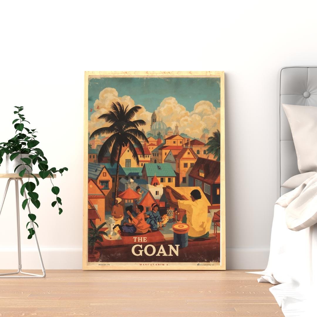 The Goan Vintage Travel Poster Matte Vertical Poster | Tropical Coastal ...