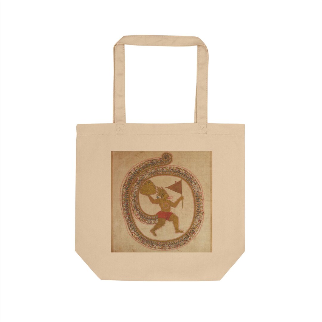 Hanuman Organic Cotton Tote Bag: Hindu Deity Print Yoga Bag - Etsy