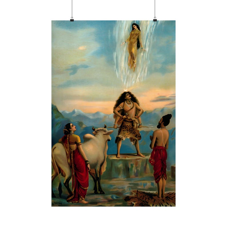 Lord Shiva Ganga Locks Vertical Poster: Hindu Spiritual Art - Etsy